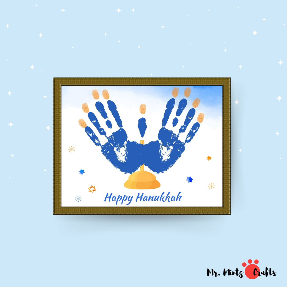 Hanukkah Handprint Craft – Mr. Mintz: Easy Crafts and Activities for Kids