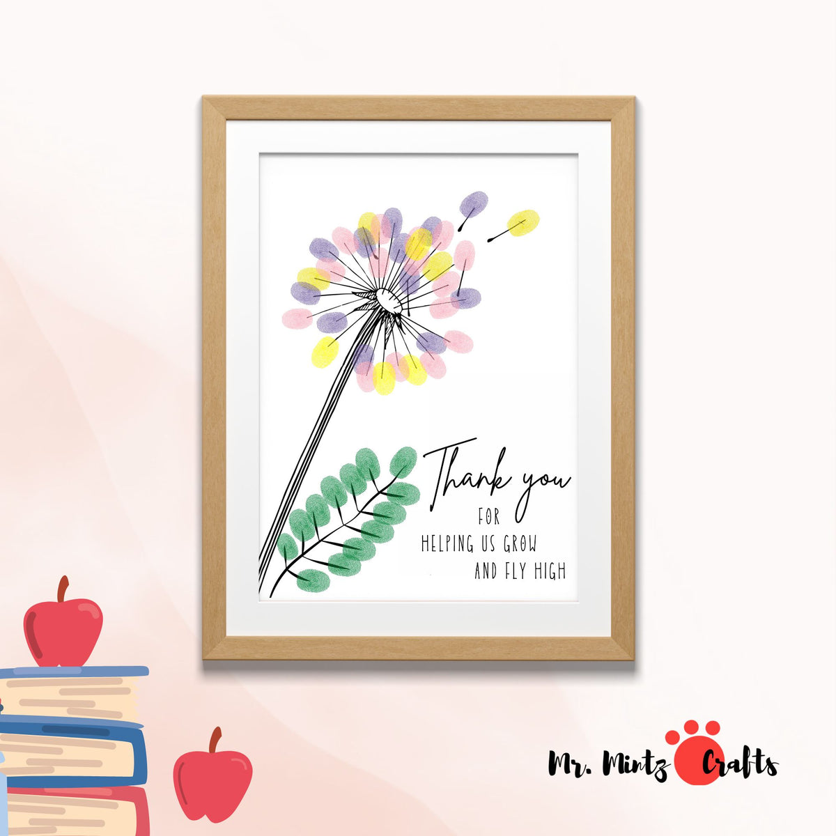 Teacher Appreciation Fingerprint Dandelion Art | Thank You for Helping ...