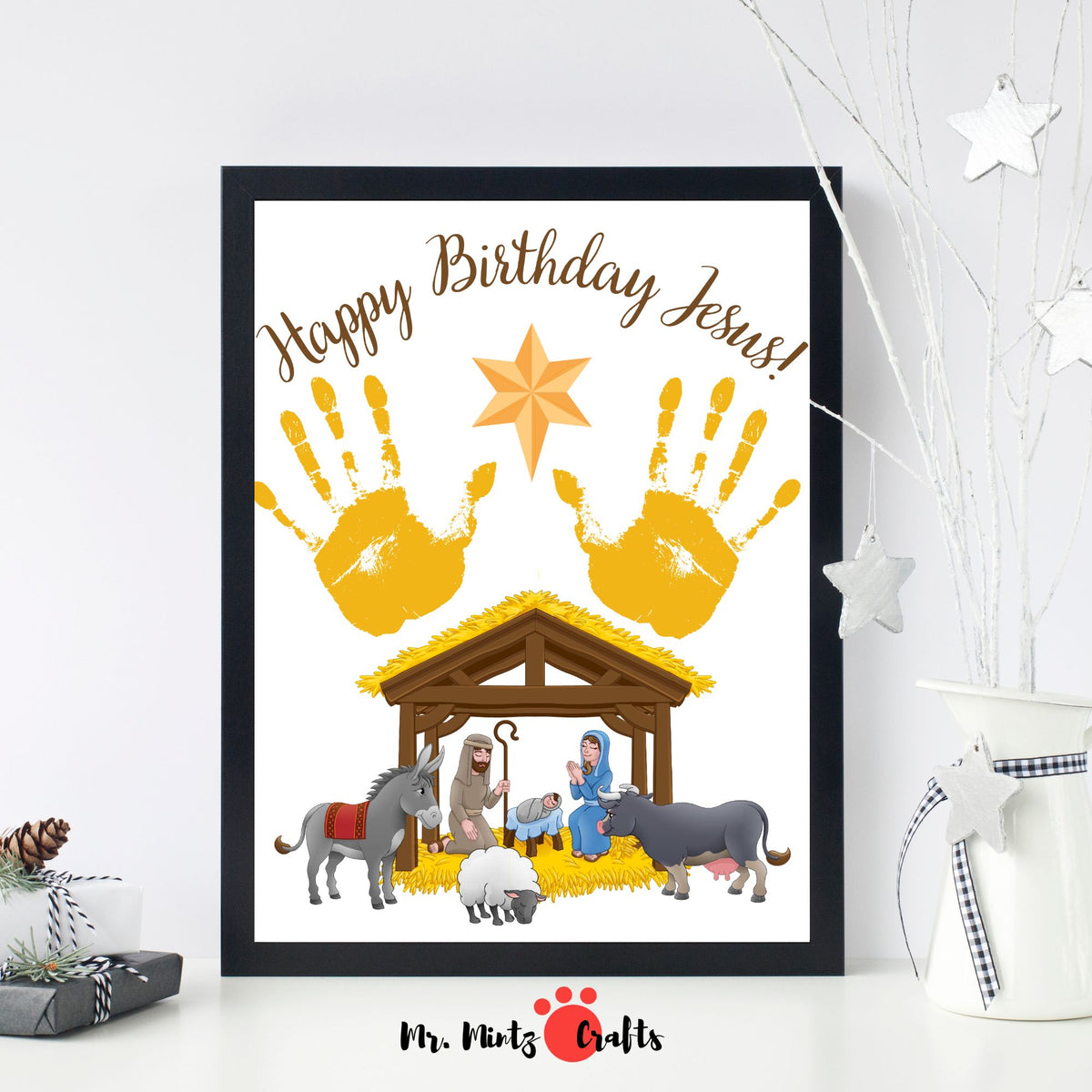 Nativity Handprint Craft for Kids | ‘Happy Birthday Jesus’ Christmas ...