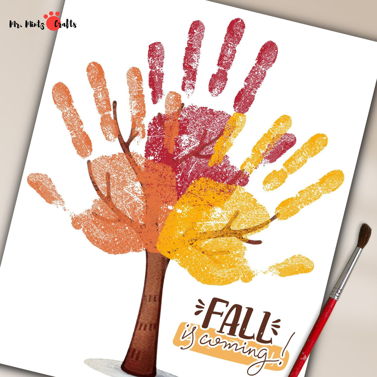 Fall Handprint Tree Craft for Kids | “Fall is Coming!” DIY Autumn Art ...