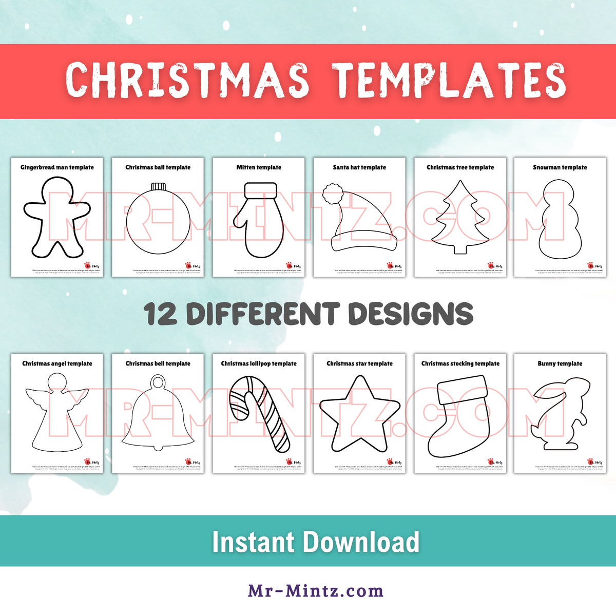 Printable Christmas Templates – Holiday Cut-Out Shapes for Kids – Mr ...