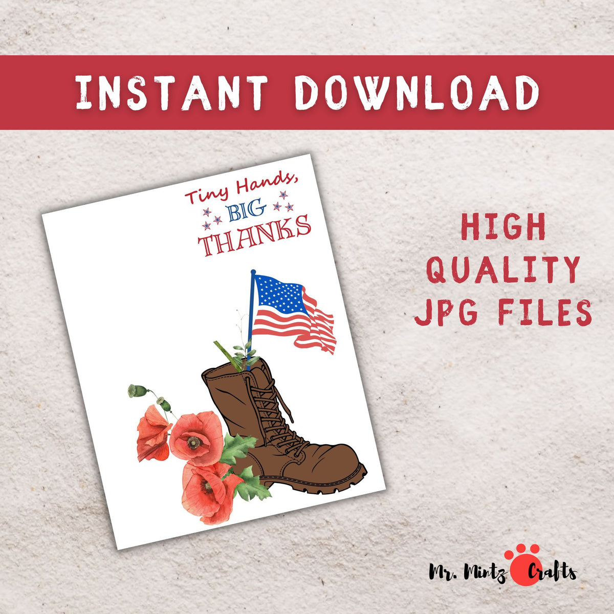 Veterans Day Handprint Craft for Kids | Patriotic Military Appreciation ...