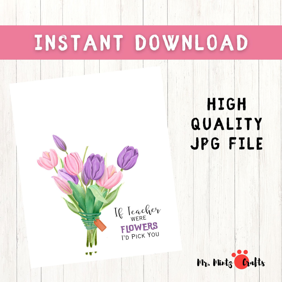 Handprint Tulip Art for Teachers | If Teachers Were Flowers, I'd Pick ...