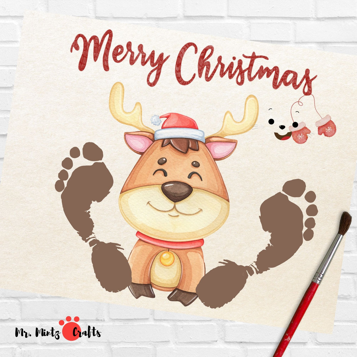 Christmas Reindeer Footprint Craft – Mr. Mintz Crafts