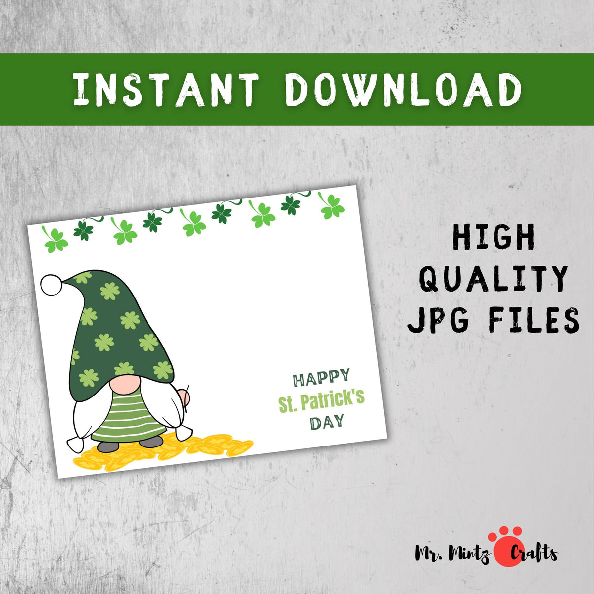 Printable St. Patrick’s Day Gnome Handprint Craft for Kids – Mr. Mintz ...
