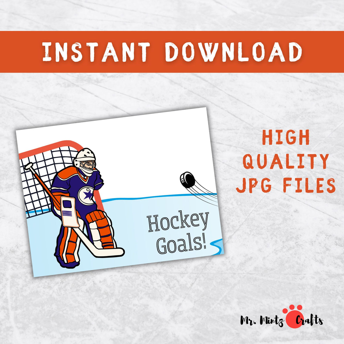 Hockey Handprint Craft – Printable Gift for Hockey Fans, Kids & Father ...