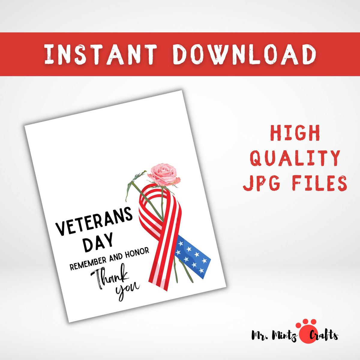 Veterans Day Handprint Craft for Kids – Patriotic Thank You Art ...
