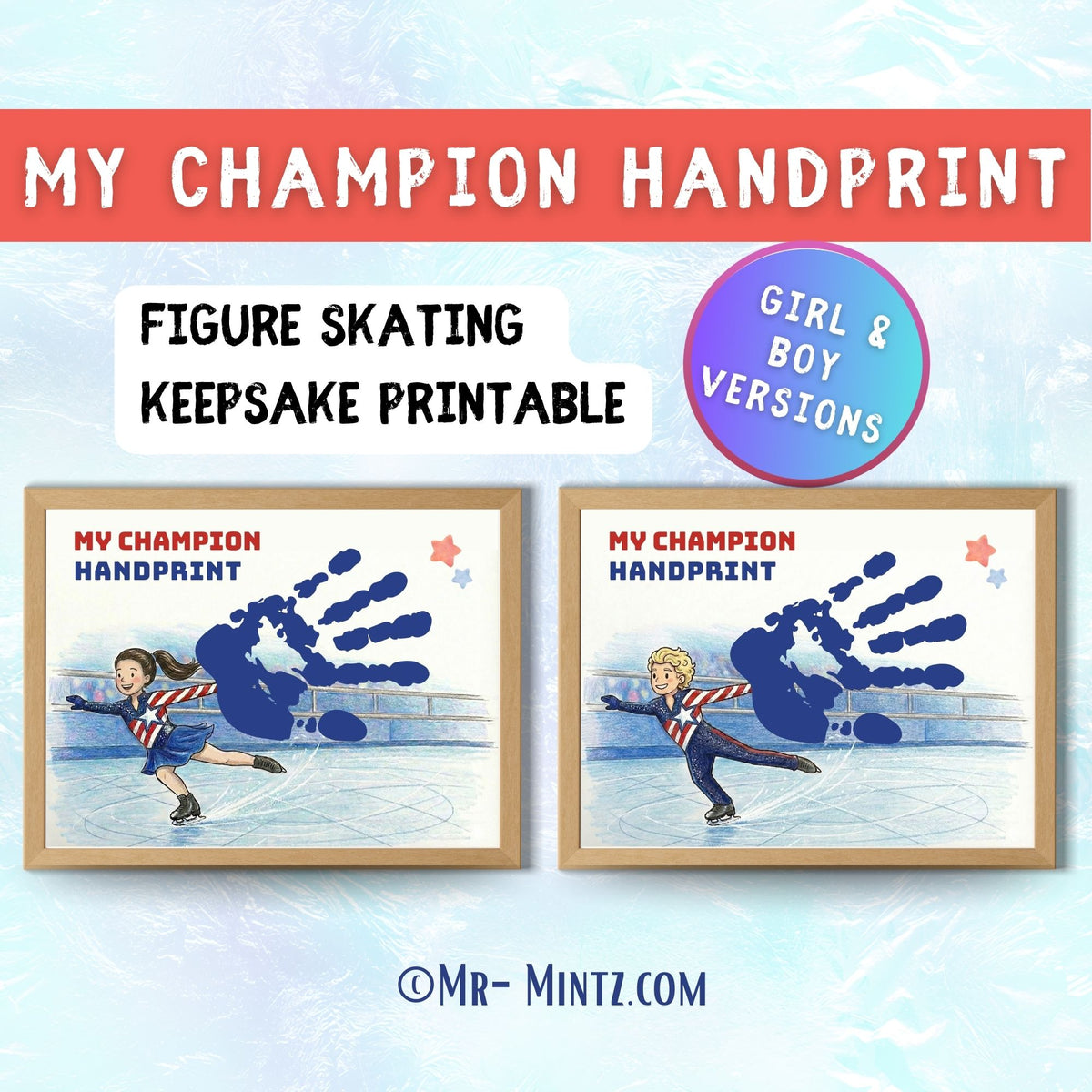 Figure Skating Handprint Craft Printable for Kids | Sports Keepsake ...