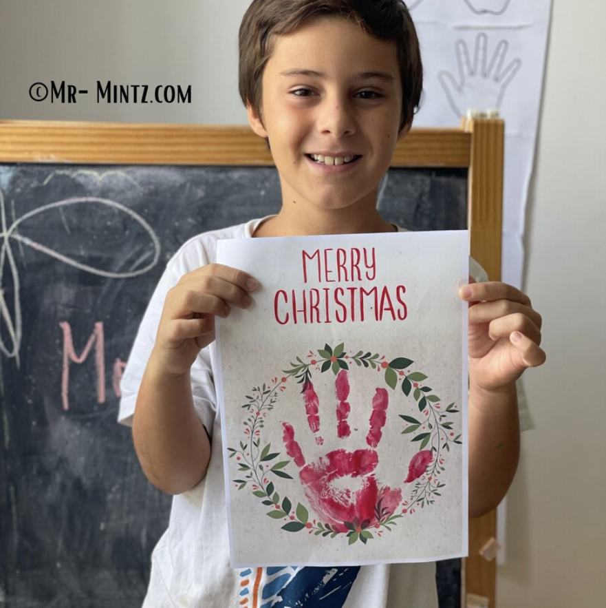 Merry Christmas Handprint Craft – Mr. Mintz: Easy Crafts and Activities ...