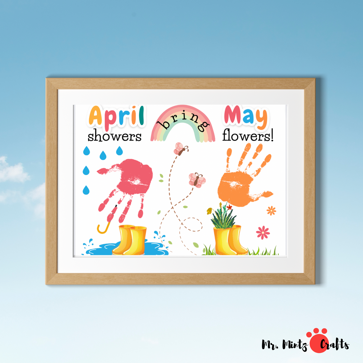 April Showers Bring May Flowers Handprint Craft - Fun Spring Kids ...