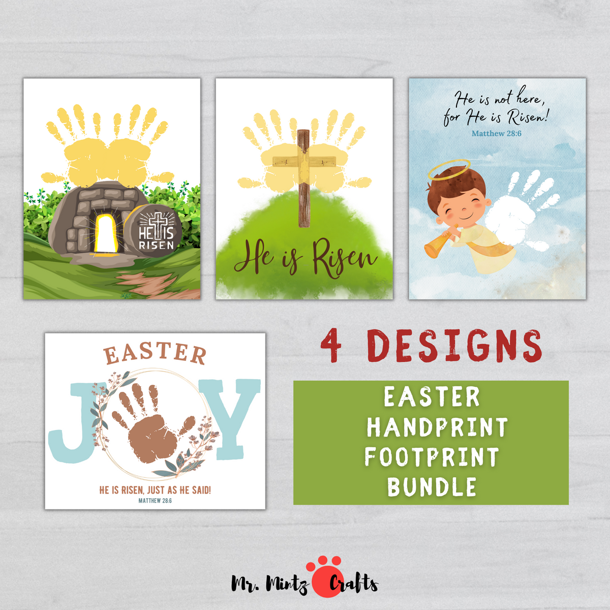 Christian Easter Handprint Footprint Craft Bundle / 4 designs – Mr ...