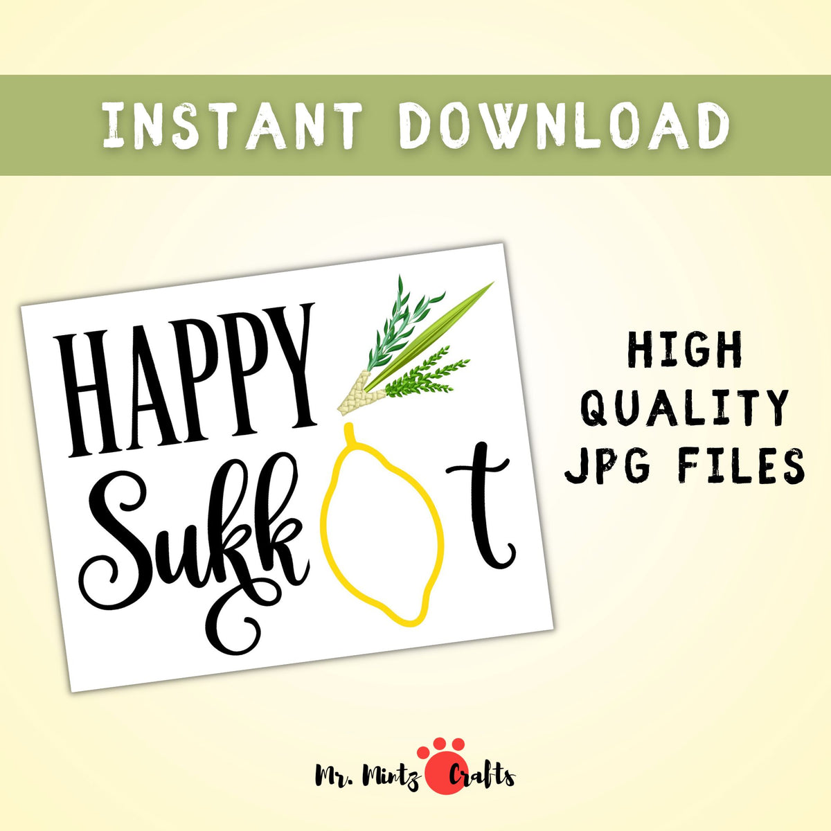 Printable Sukkot Decor | Handprint Four Species Craft (Lulav, Etrog ...