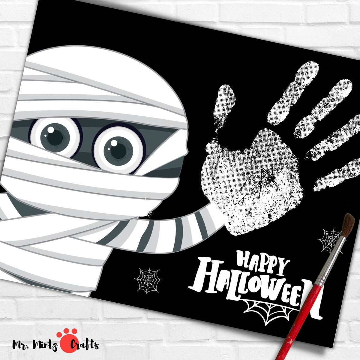 Happy Halloween Mummy Handprint Craft - Spooky Fun Art for Kids – Mr ...