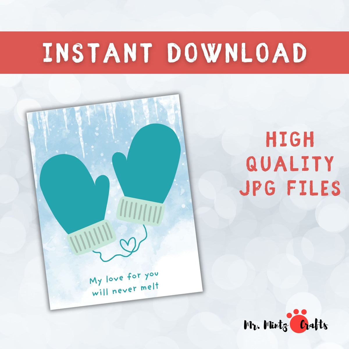 Winter Mittens Handprint Craft for Kids | DIY ‘My Love for You ...