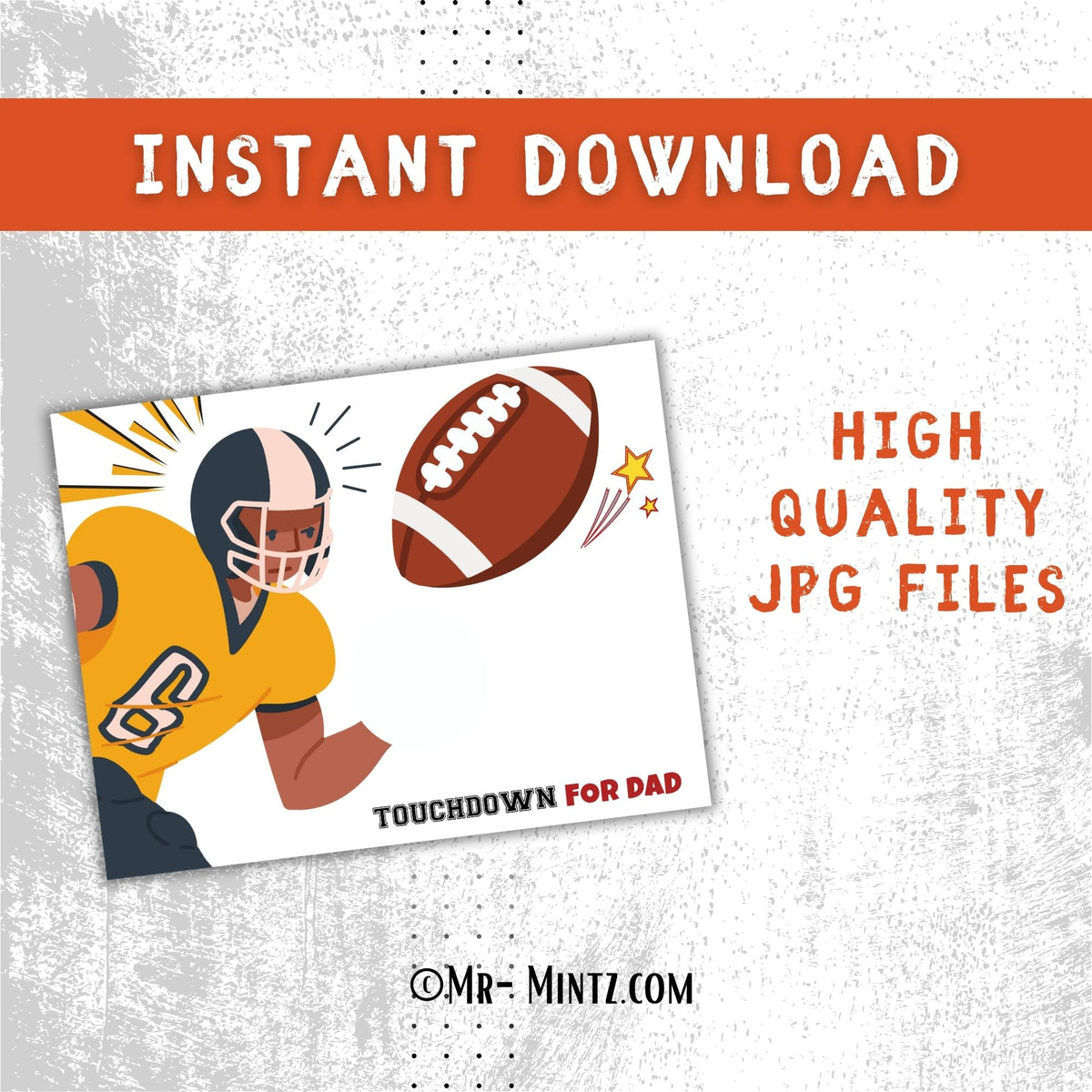 Football Handprint Craft for Dad – Printable Gift from Kids for Father ...