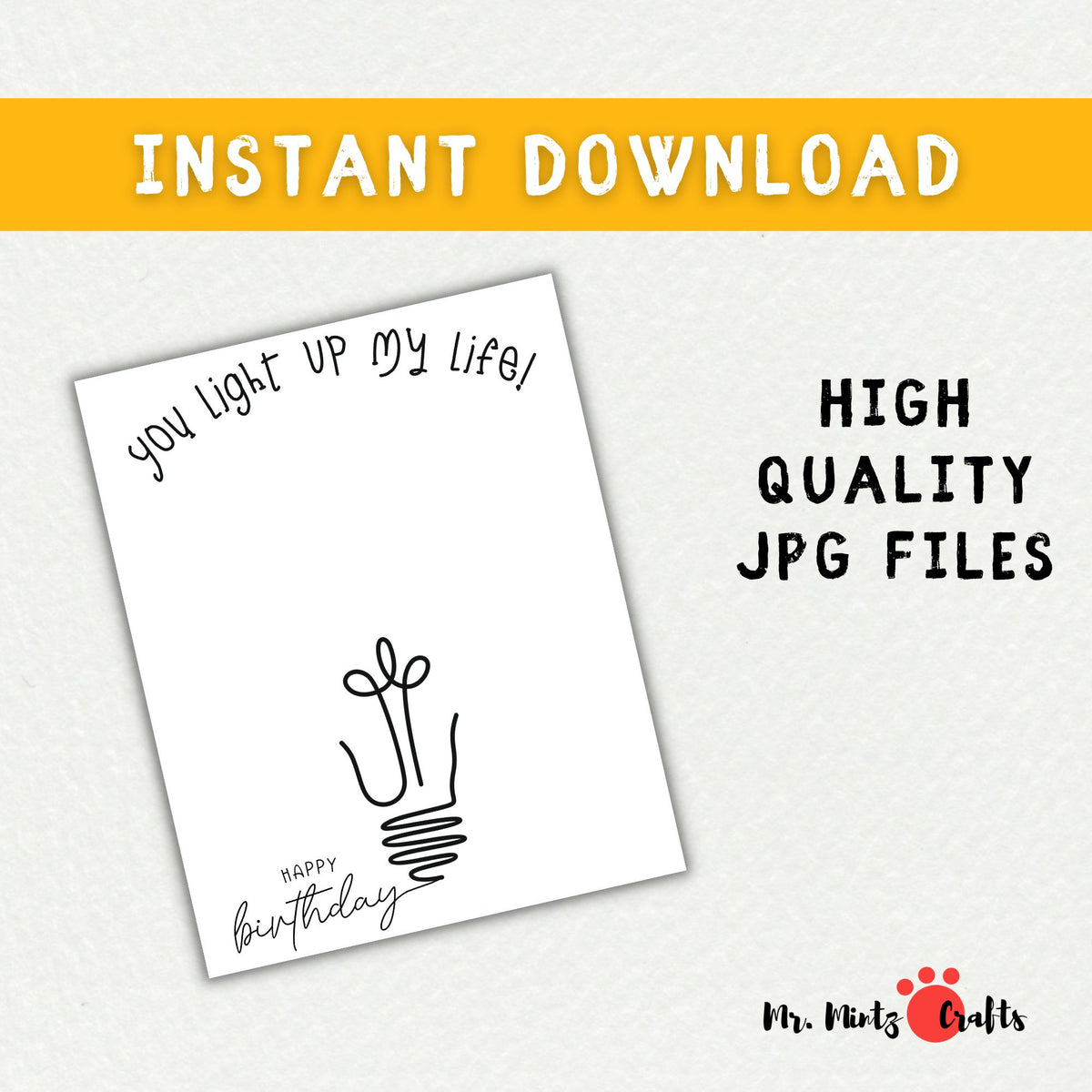 Printable Birthday Handprint Craft – Light Up My Life Template – Mr ...