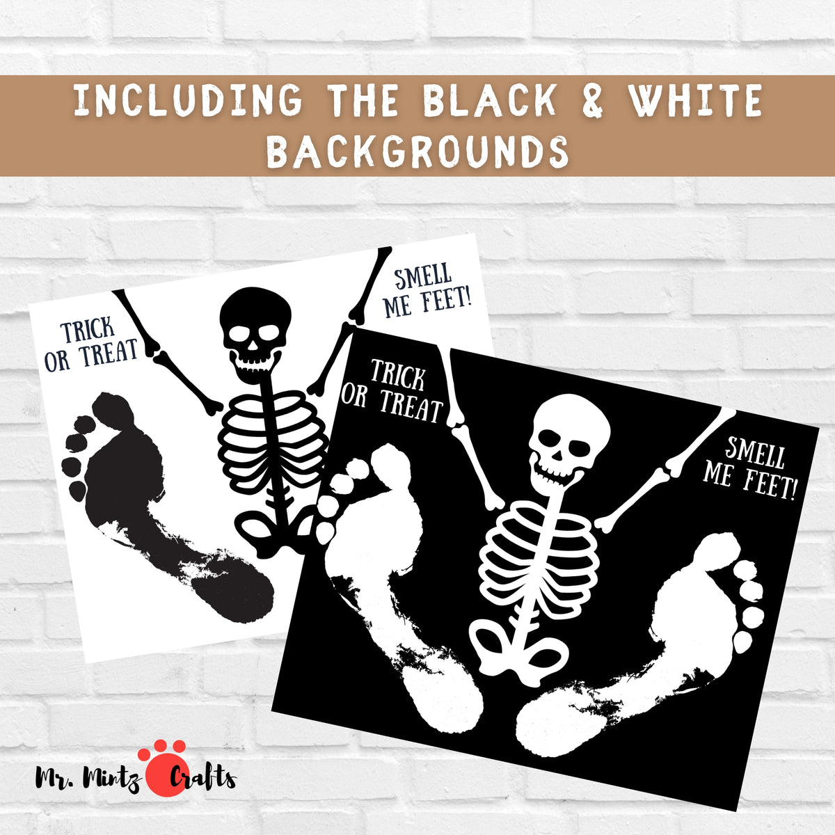 Halloween Skeleton Footprirnt Craft – Mr. Mintz Crafts