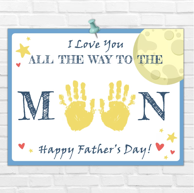 I Love You To The Moon Father's Day Gift Card – Mr. Mintz: Easy Crafts ...