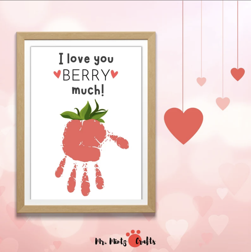 Love You Berry Much Handprint Craft – Mr. Mintz Crafts