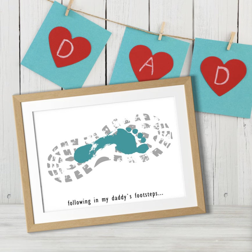 Daddy’s Footsteps Father’s Day Craft | Baby Footprint Art for Dad Gift ...
