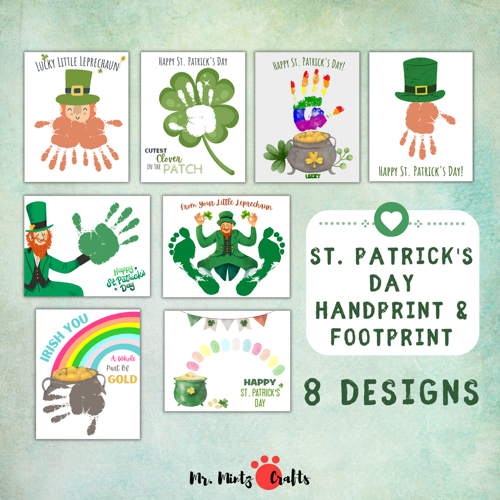 St Patrick s Day Handprint Footprint Craft Bundle 8 Designs Mr St Patrick s Day Handprint Footprint Craft Bundle 8 Designs Mr