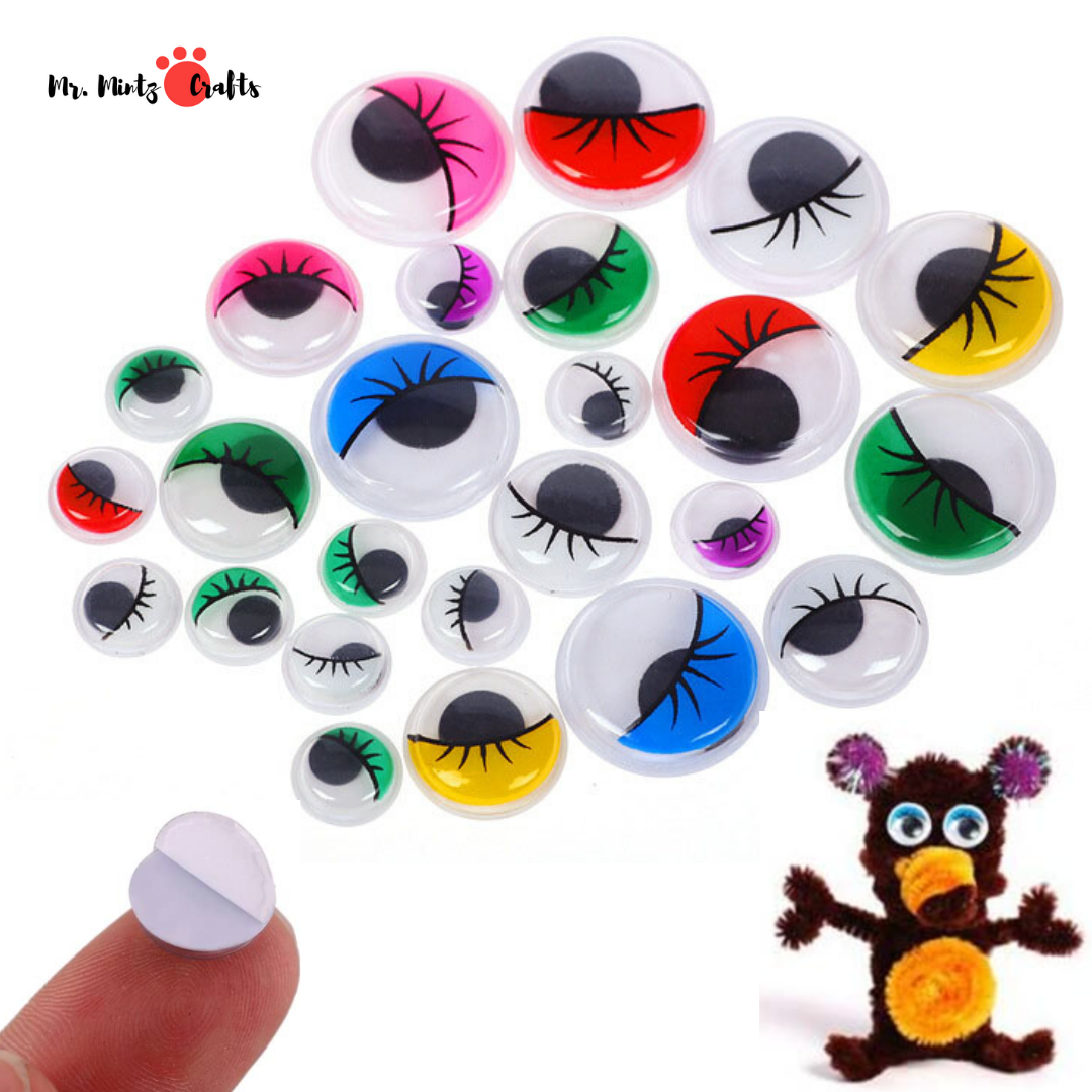 Self Adhesive Wiggle Googly Eyes with Eyelash. 7 colours. 42 pcx – Mr ...