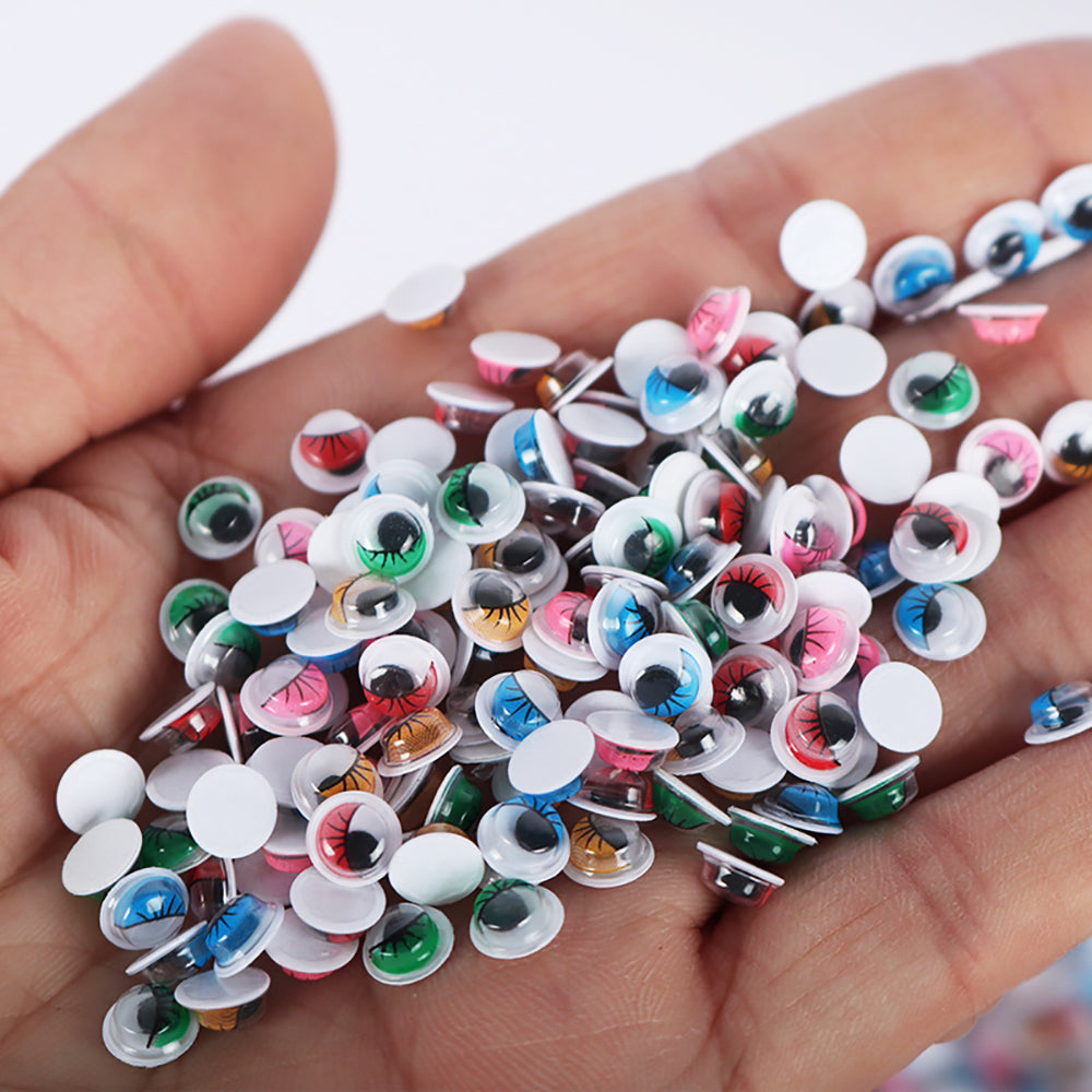 Multicolor Self Adhesive Wiggle Googly Eyes with Eyelashes. 250 pcx ...